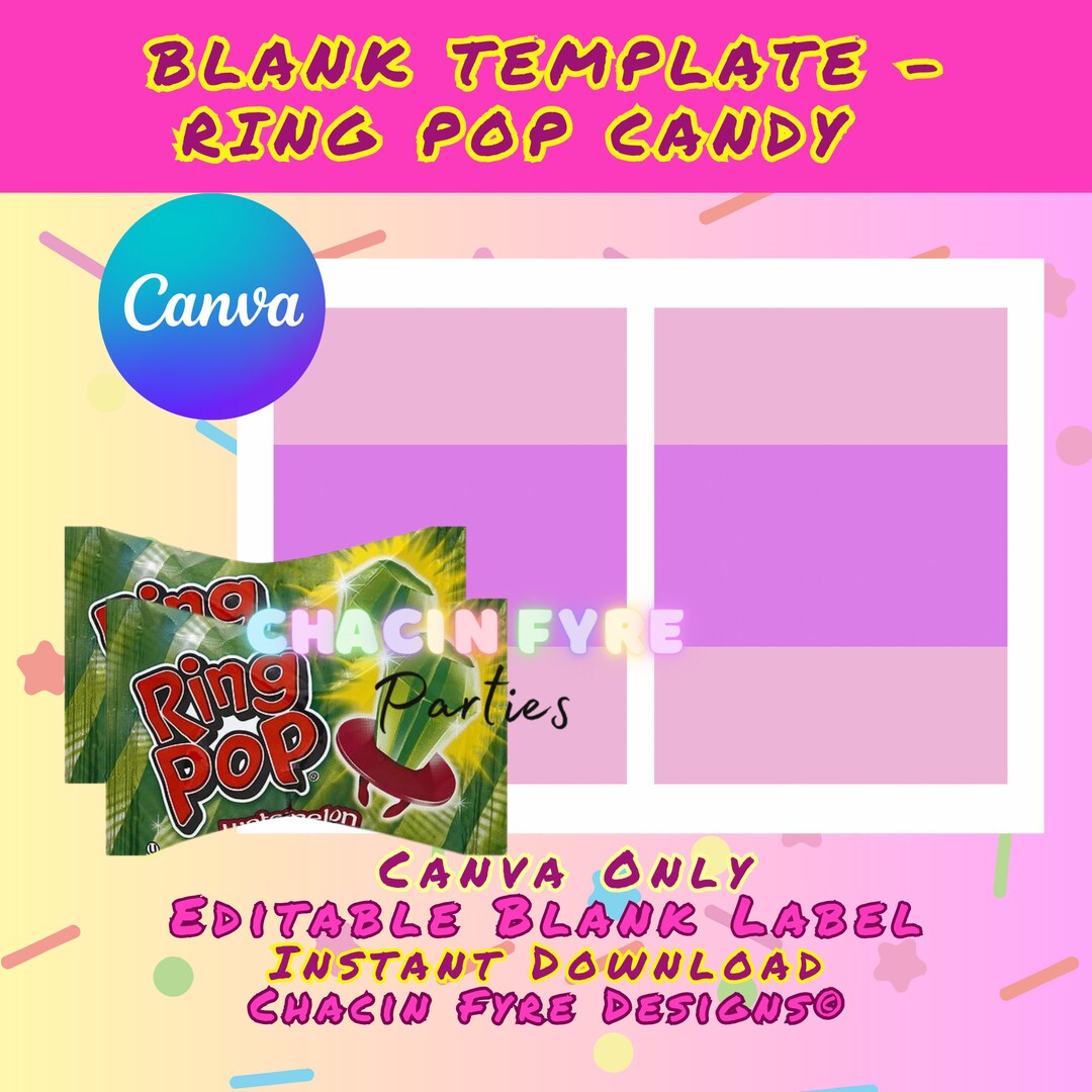 Ring Pop Canva Template Blank Candy Ring Template DIY Template Blank ...