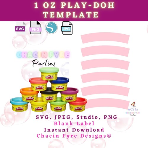 Play-doh Template Playdoh Party Favor Template Play-doh - Etsy
