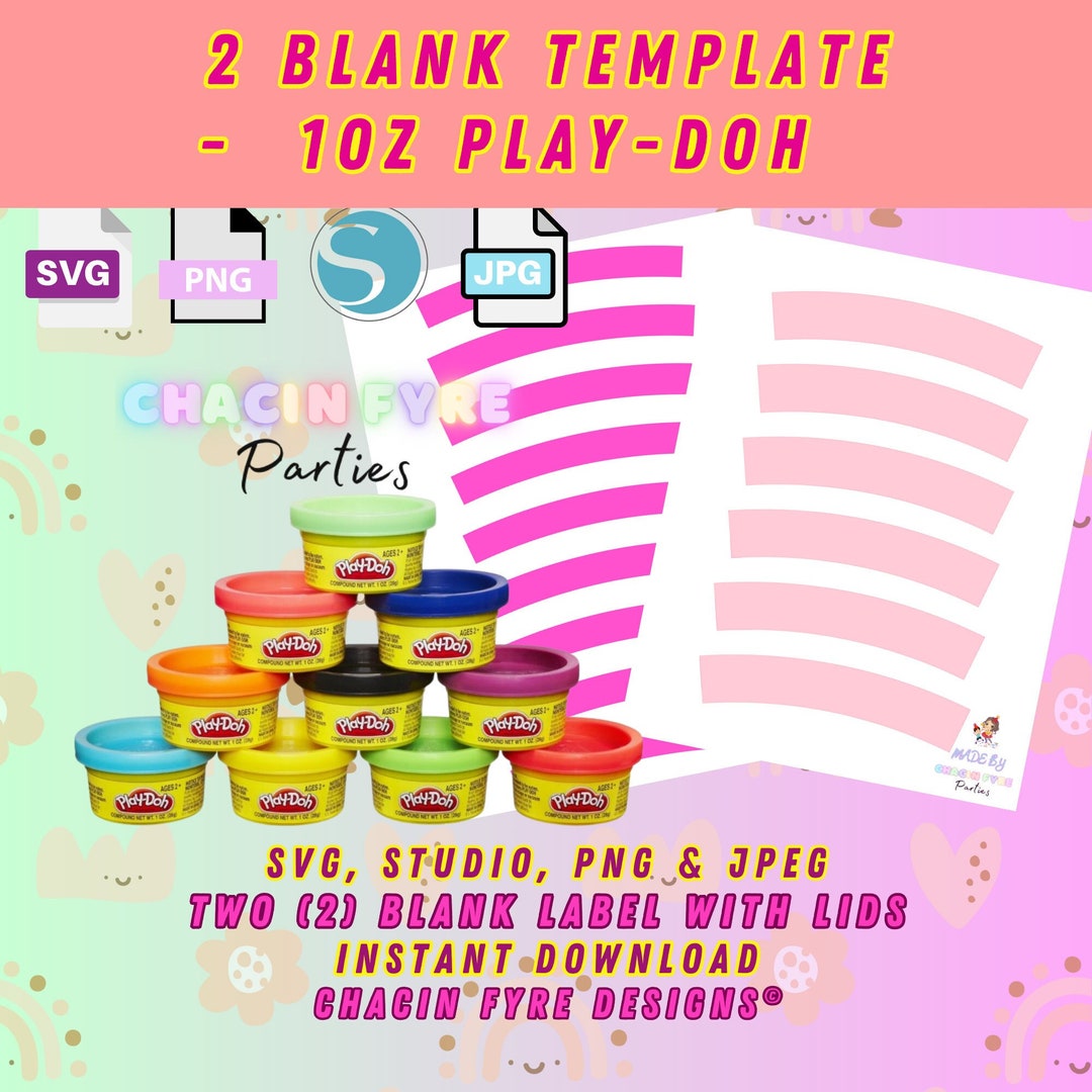Play-doh Template Playdoh Party Favor Template Play-doh DIY SVG Blank ...