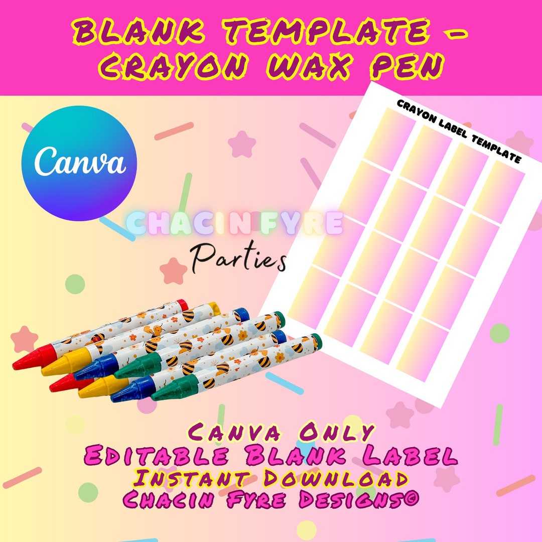 Editable Crayon Template- Canva Crayon Template- DIY Crayon Label ...