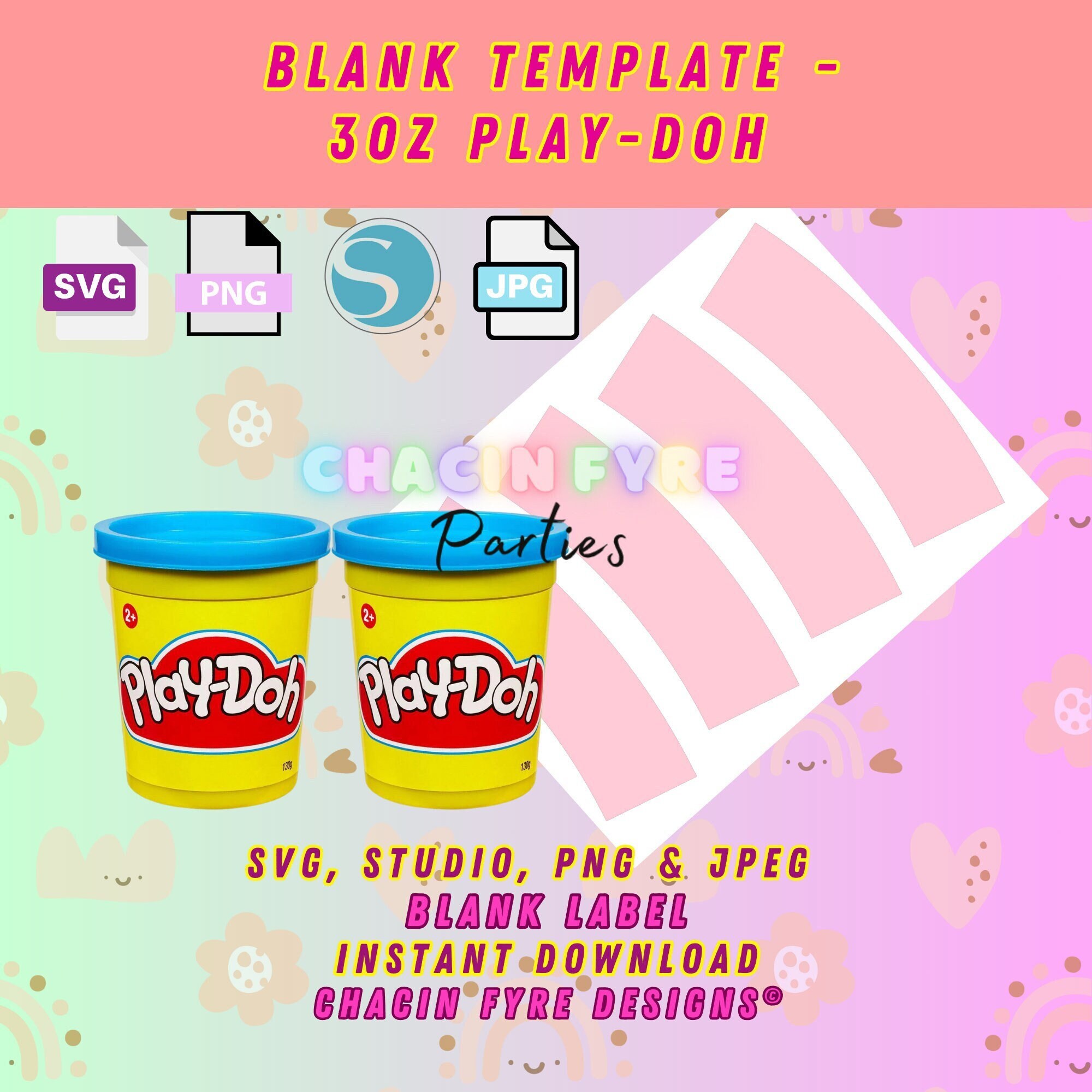 Play doh Template Playdoh Party Favor Template Play doh DIY SVG Blank Template Blank Party Favor Template Etsy Australia