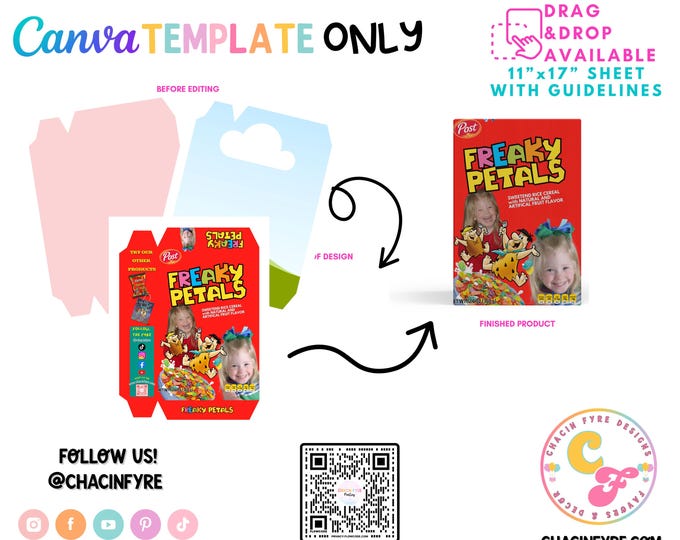 TEMPLATE Mini CEREAL BOX - Etsy