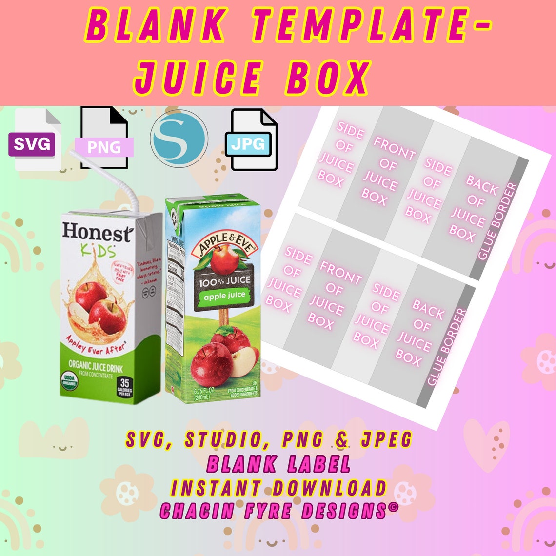 Juice Box Template Juice Box Template Juice DIY SVG Blank Template Blank Party Favor Template - Etsy