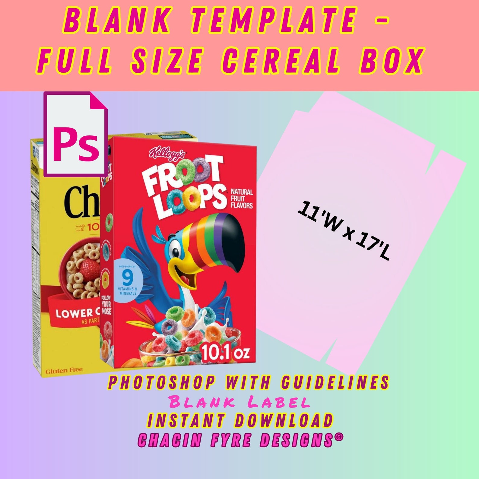 Full Size Cereal Box Template Cereal Box Party Favor Template Cereal ...