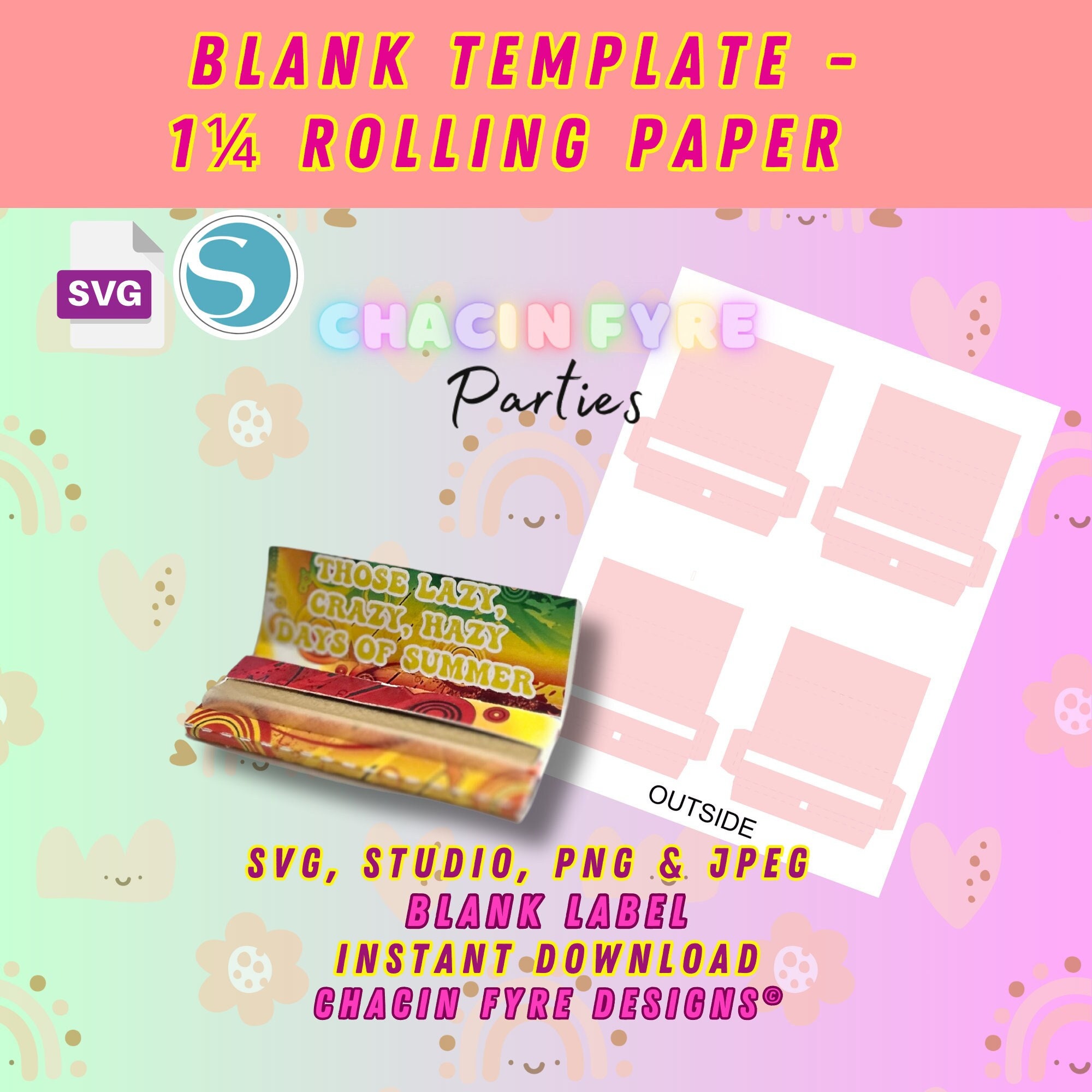 Rolling Papertemplate - Rolling Paper Party Favor Template - Rolling ...