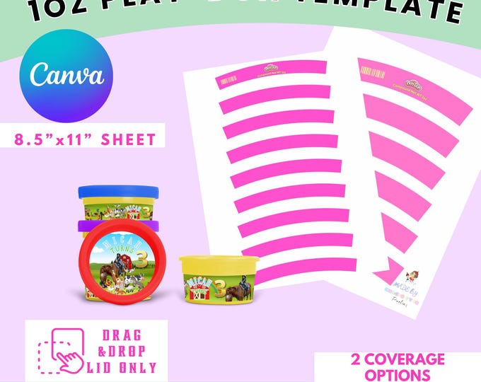 Custom Party Favor Stickers, Custom Playdough Jar Labels, Custom Labels ...