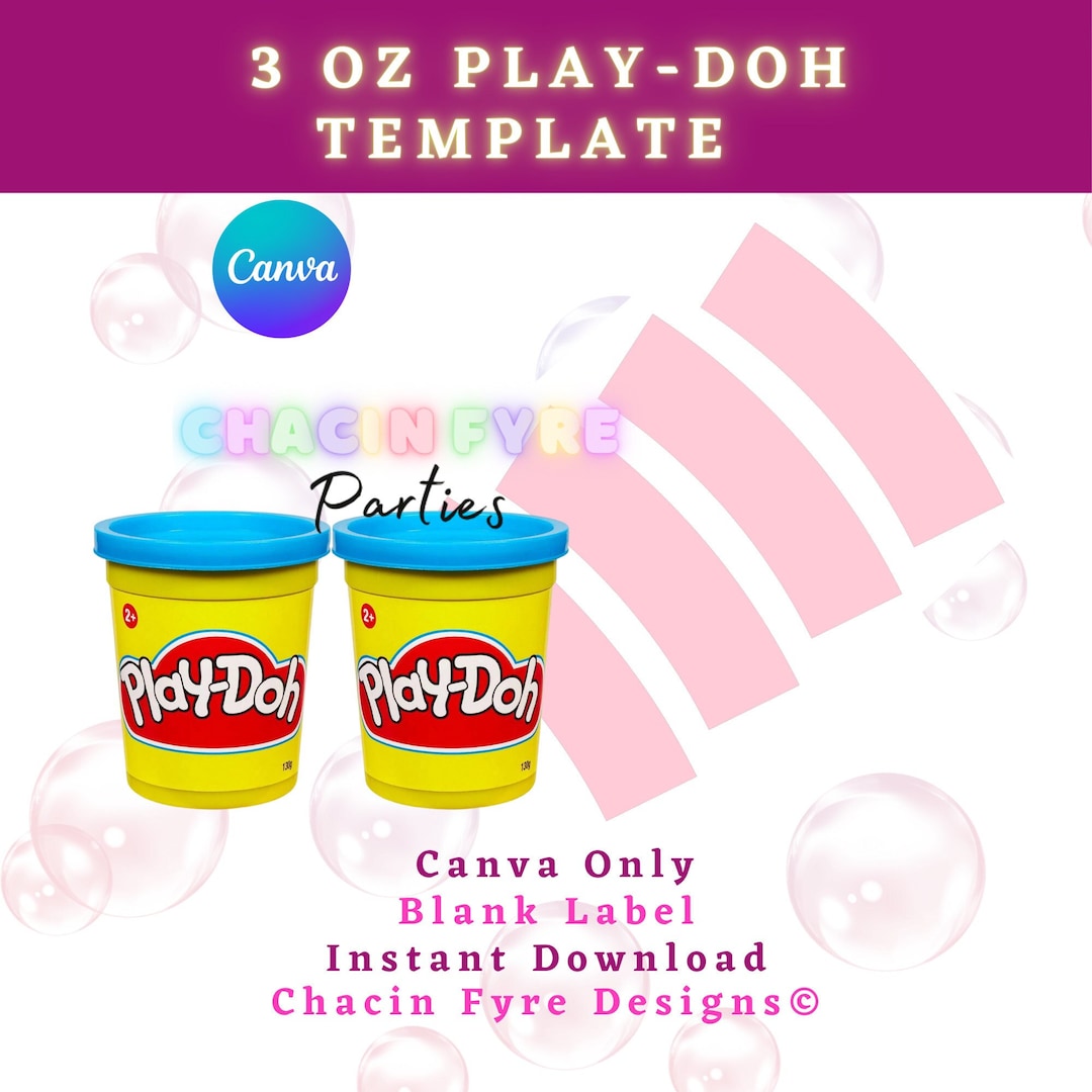 3 Oz Play-doh Canva Template Playdoh Party Favor Template Play-doh DIY ...