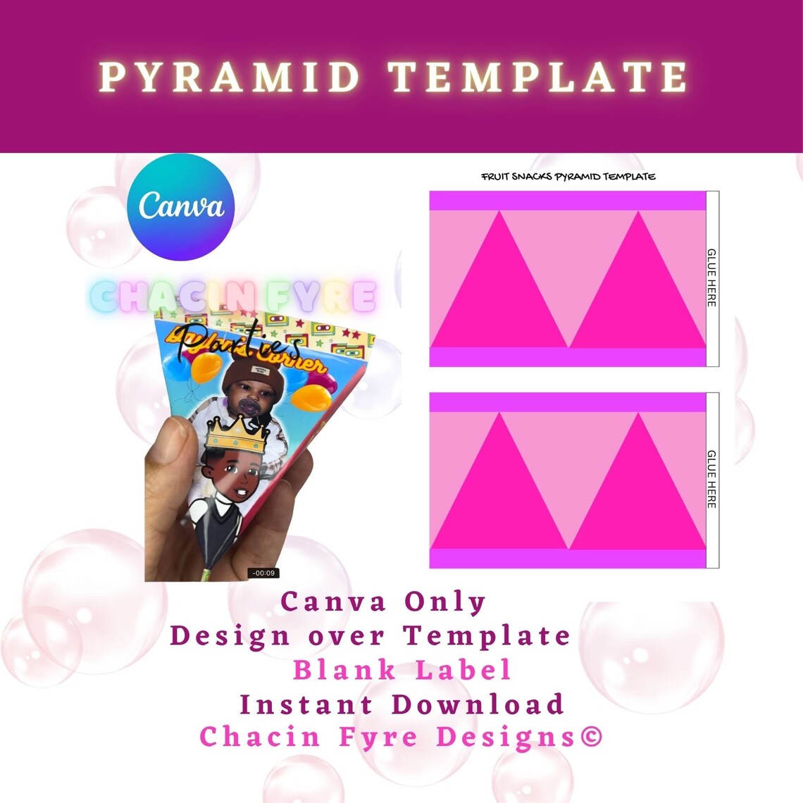 Blank Pyramid Template DIY Pyramid Template Fruit Snack Template Ring ...