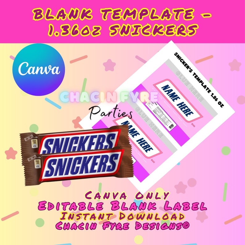 Snickers Template Blank Snickers Template 1.86 Oz Snickers Template ...