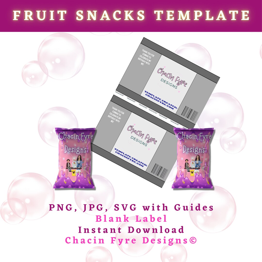 Fruit Snacks Template Fruit Snack DIY SVG Blank Template - Etsy