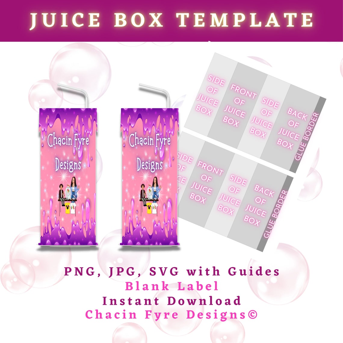 Juice Box Template Juice Box Template Juice DIY SVG Blank Template ...