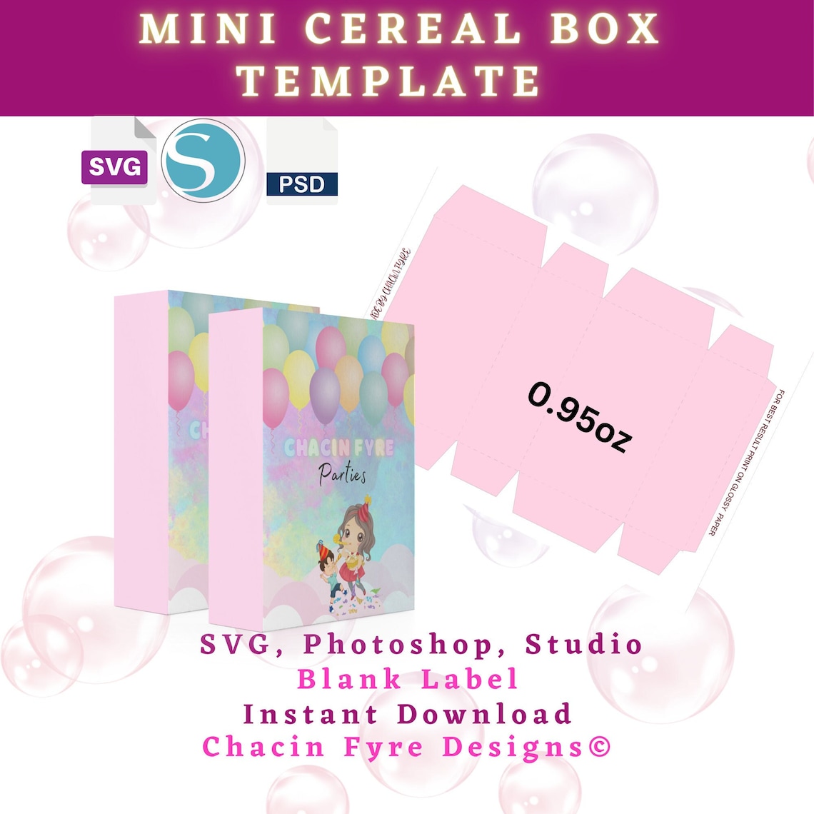 Cereal Template Cereal Box Party Favor Template Cereal Box - Etsy