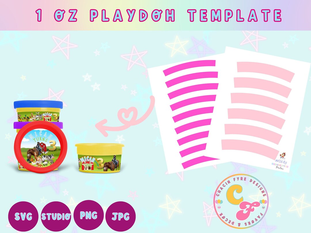 Play-doh Template - Playdoh Party Favor Template - Play-doh DIY - SVG ...