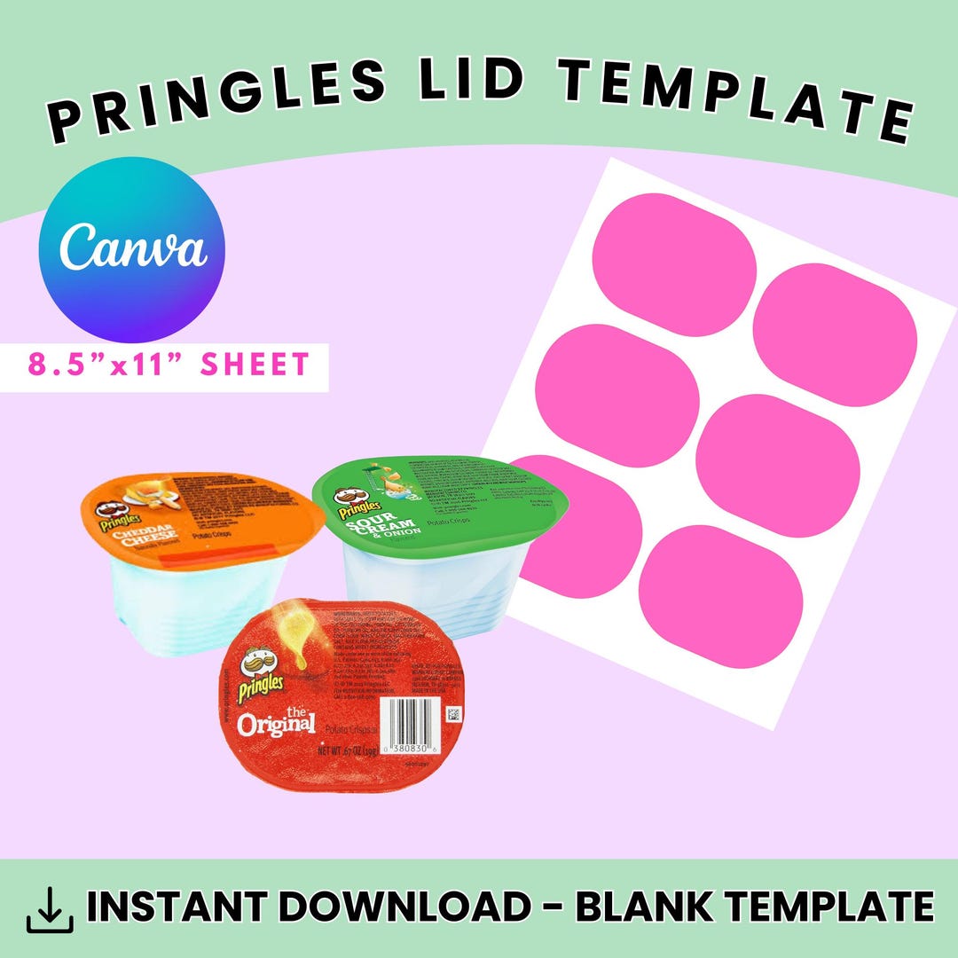 Blank Pringles Lid Template- Pringles Lid Canva Template - Editable ...