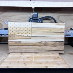 Hand-carved American Flag in Solid Teak - Cnc-machined Wall Art - Etsy