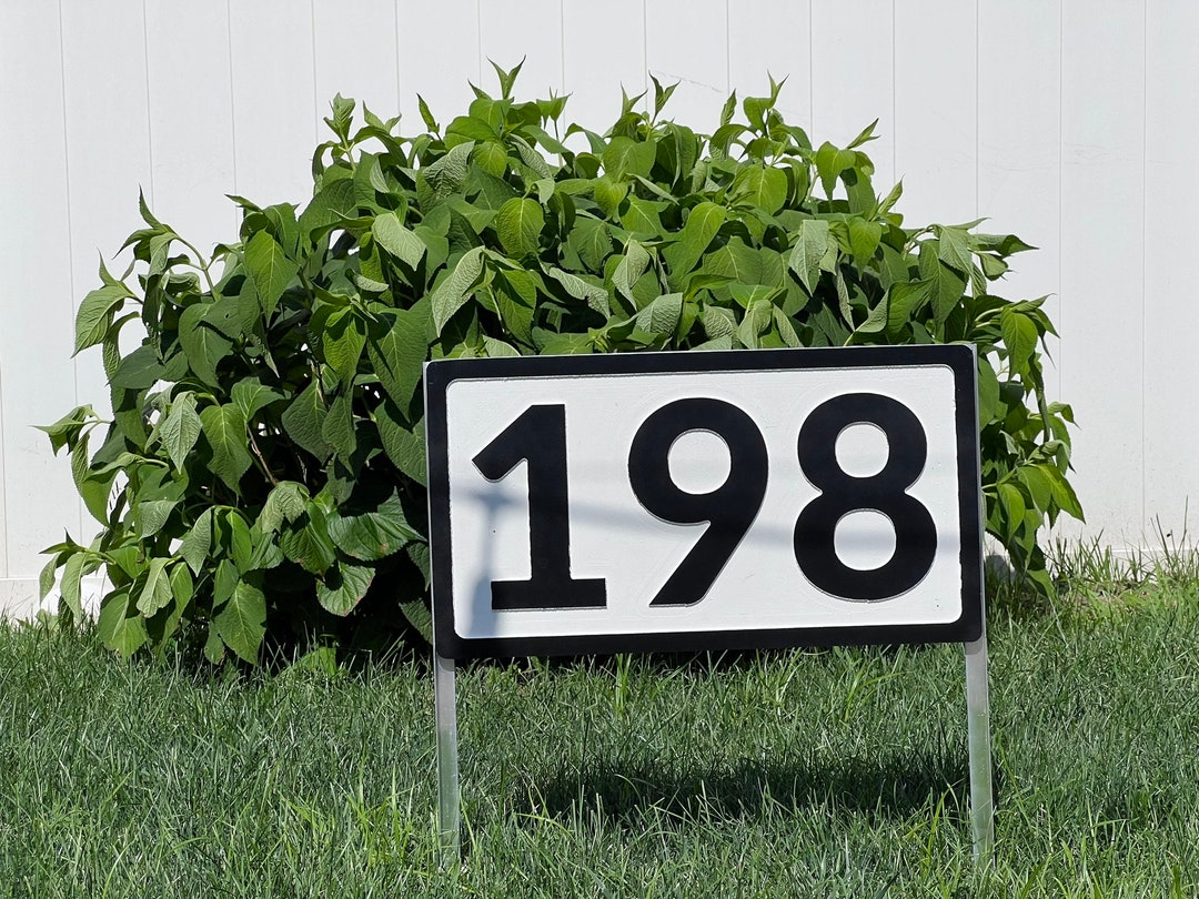 Custom House Number Signs - Durable PVC With Aluminum Legs or Wall ...