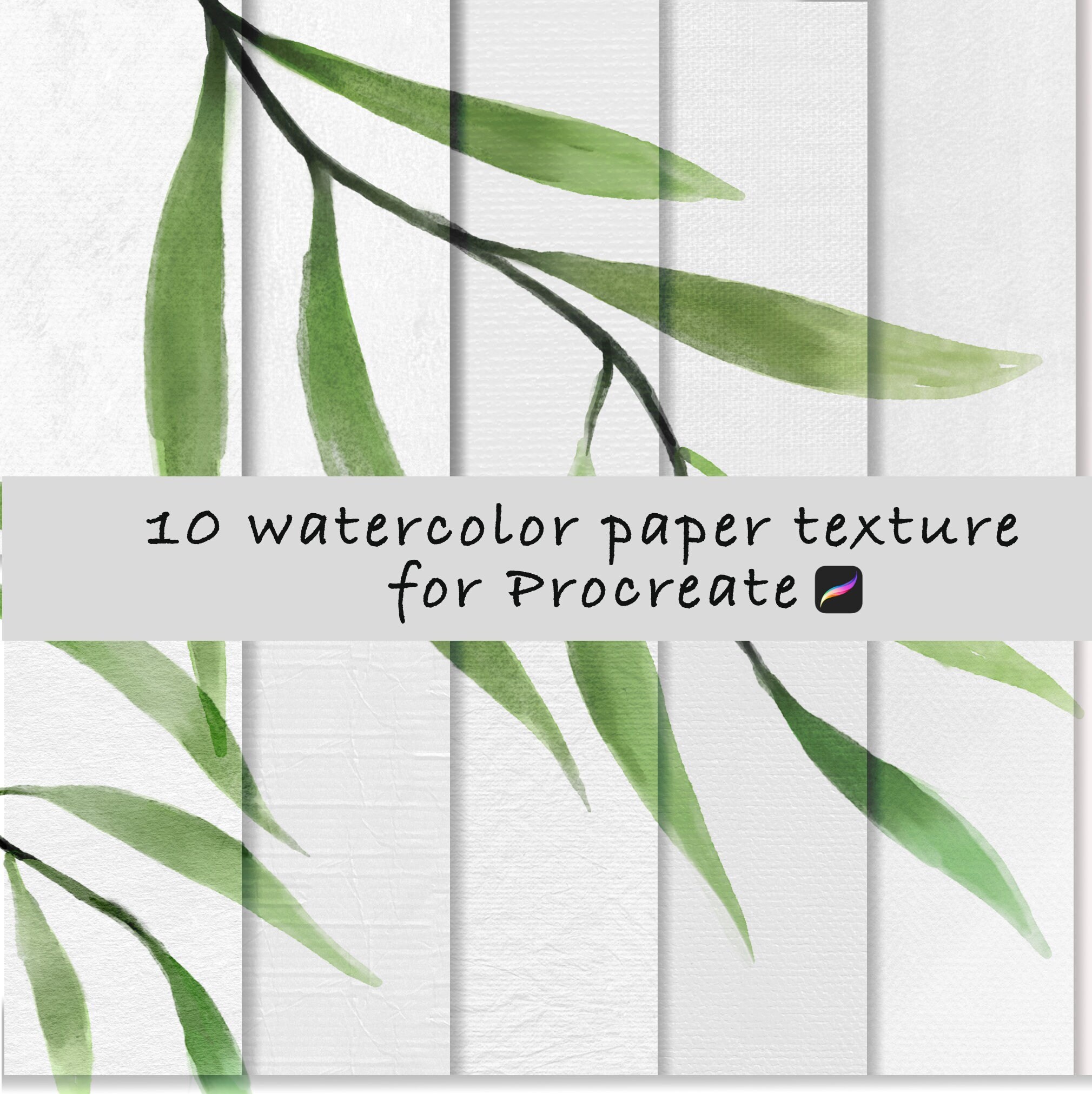 Embellishments 10 Digital Paper Texture for Procreate Watercolor paper ...
