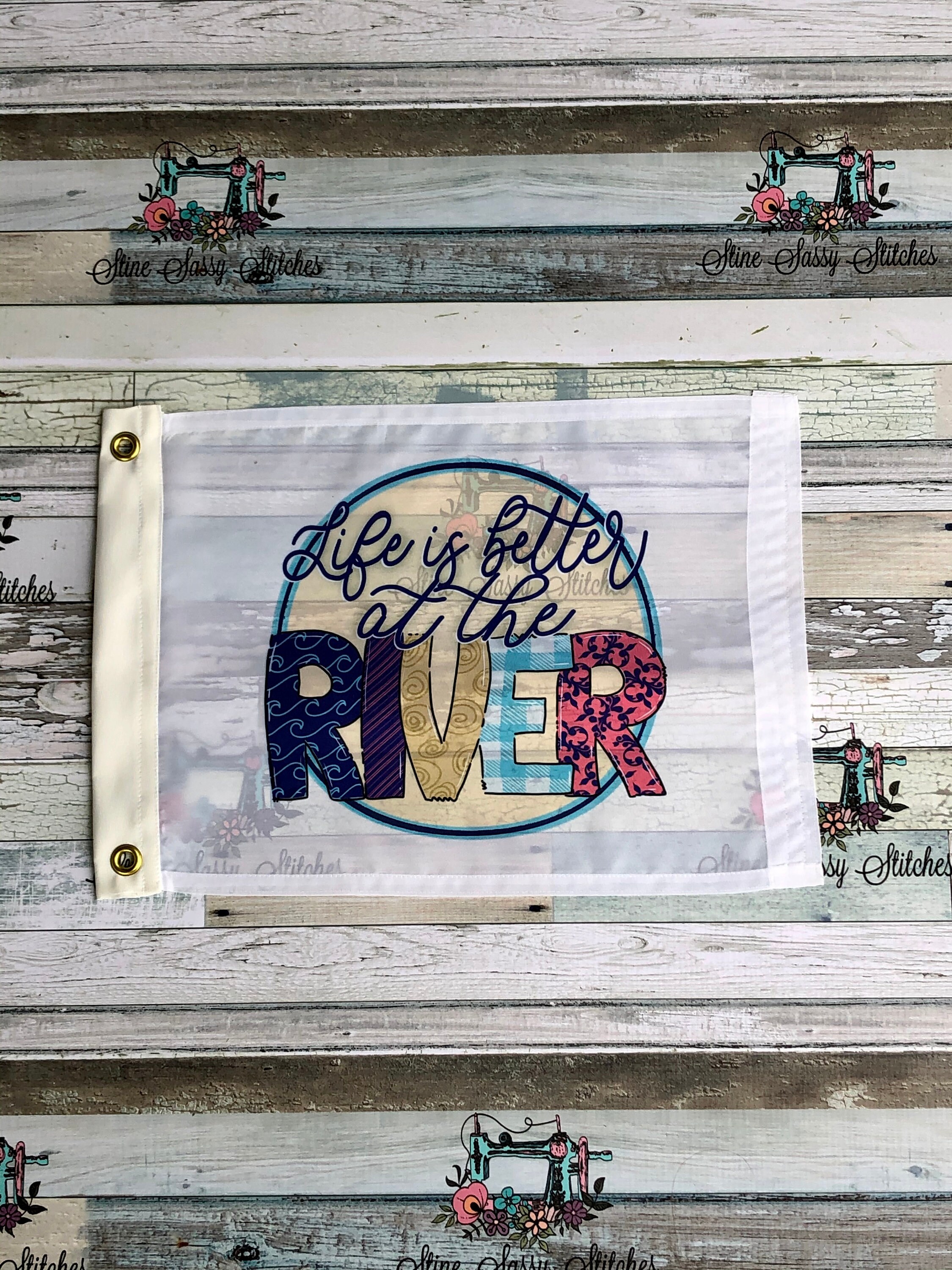 Boat Flag Life is Better at the River - Etsy