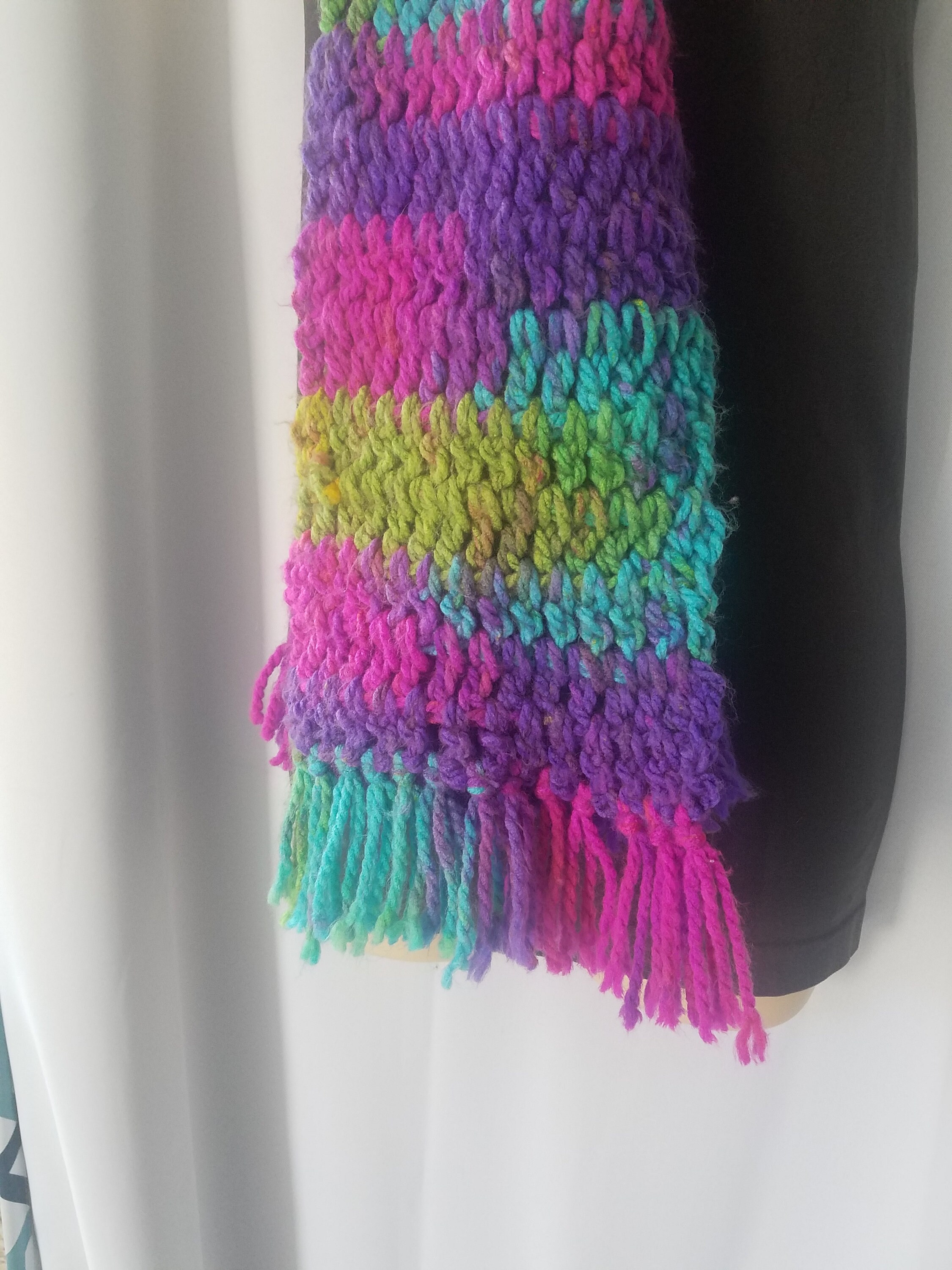 Extra Long Bright Rainbow Scarf - Etsy