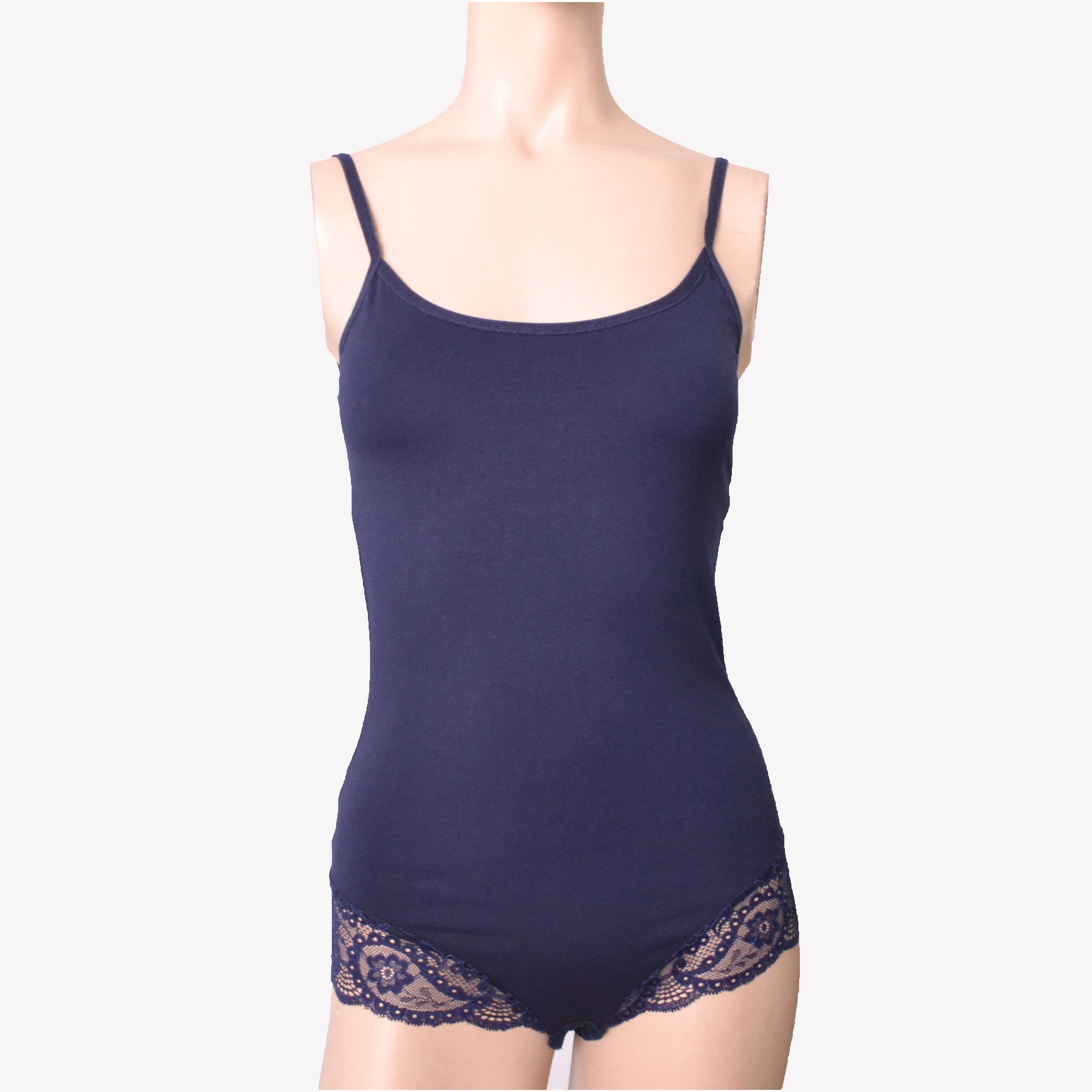 Sleeveless Cotton Bodysuit With Lace Boxer Brief Shape. 3 Colors. Sexy ...