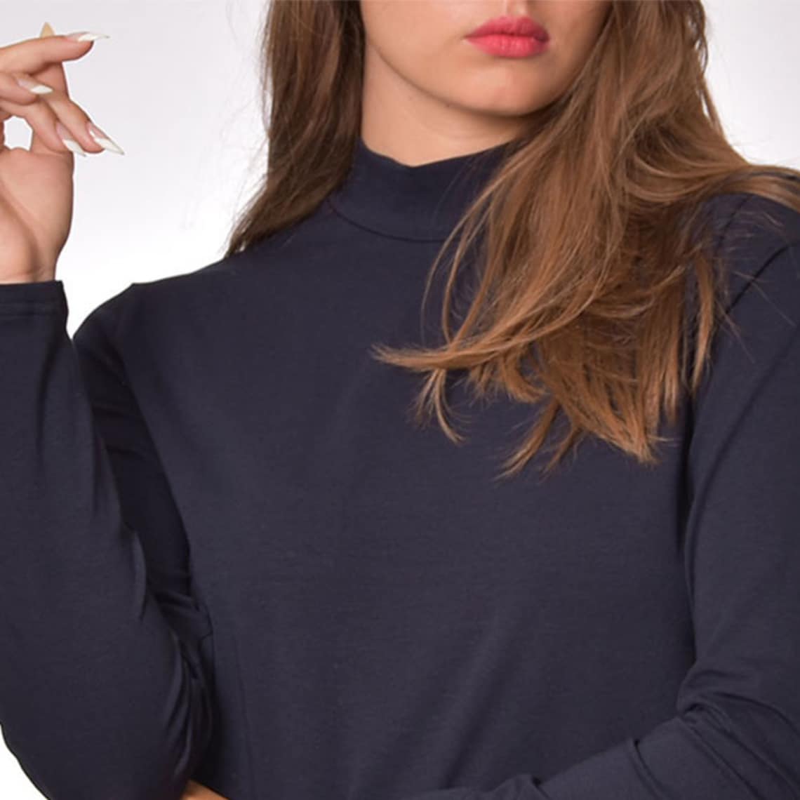 Women Cotton Bodysuit With Long Sleeves. 6 Colors. Blouse Polo. Cotton ...