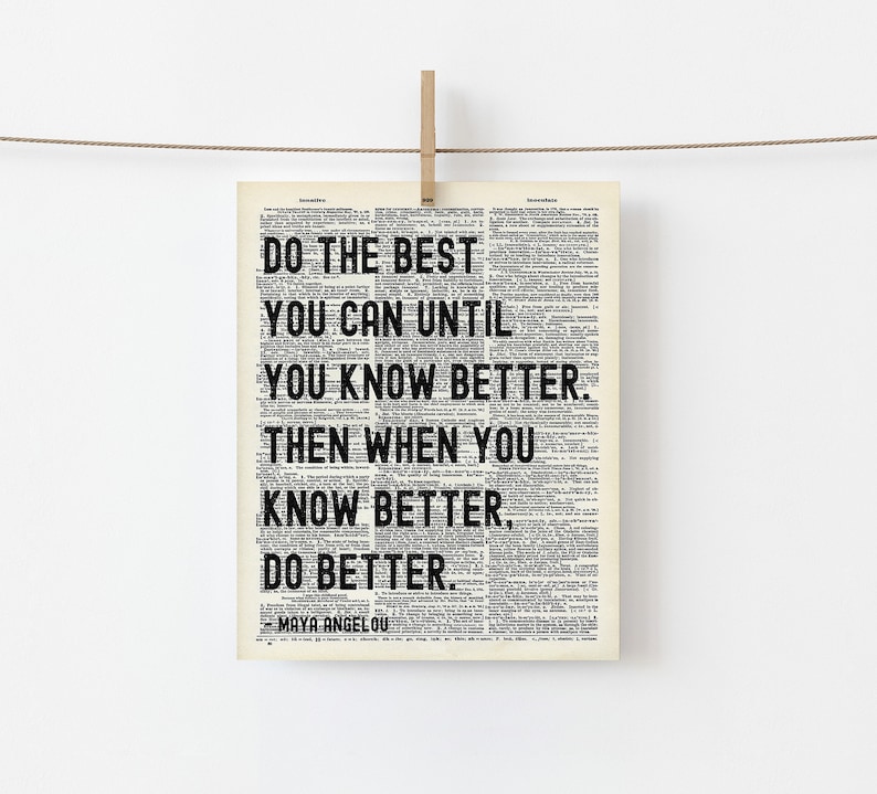 Motivational Print, Do the Best You Can, Affirmations Quote ...