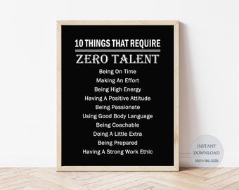 10 Things That Require Zero Talent Poster - Etsy
