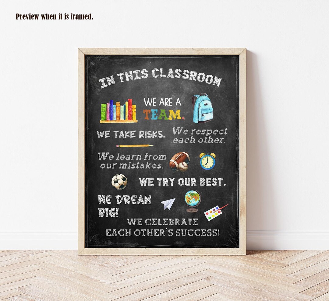 In This Classroom, Classroom Wall Art, Chalkborad Wall Art, Classroom ...