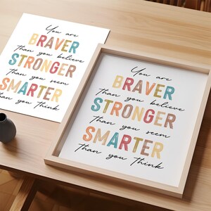 You Are Braver Than You Believe, Inspirational Quote, Kids Wall Decor ...