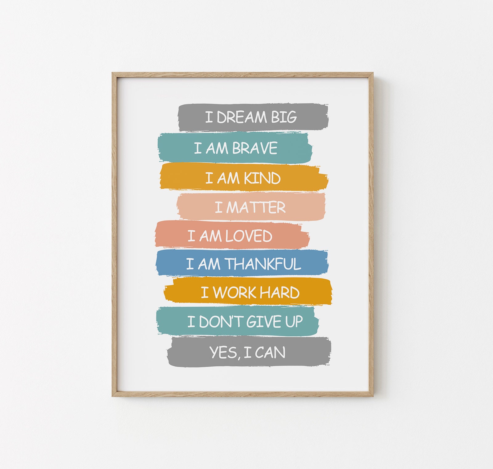 Kids Affirmation Art, Kids Wall Art, I Dream Big, Motivational ...