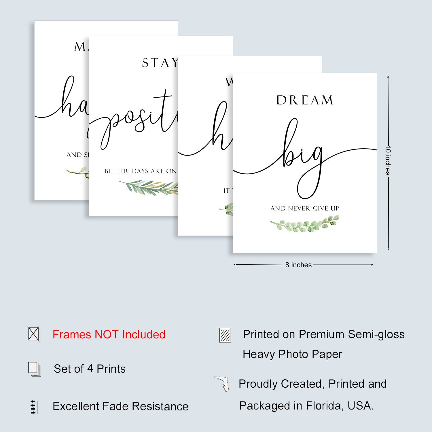 Inspirational Wall Art Office Decor, Dream Big Motivational Quote ...