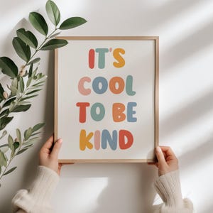 It's Cool to Be Kind Poster Printable, Playroom Classroom Wall Decor ...