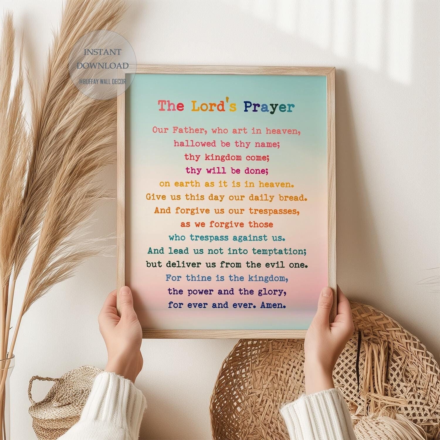 Lord's Prayer Wall Art, Religious Scripture, Bible Verse Wall Art ...