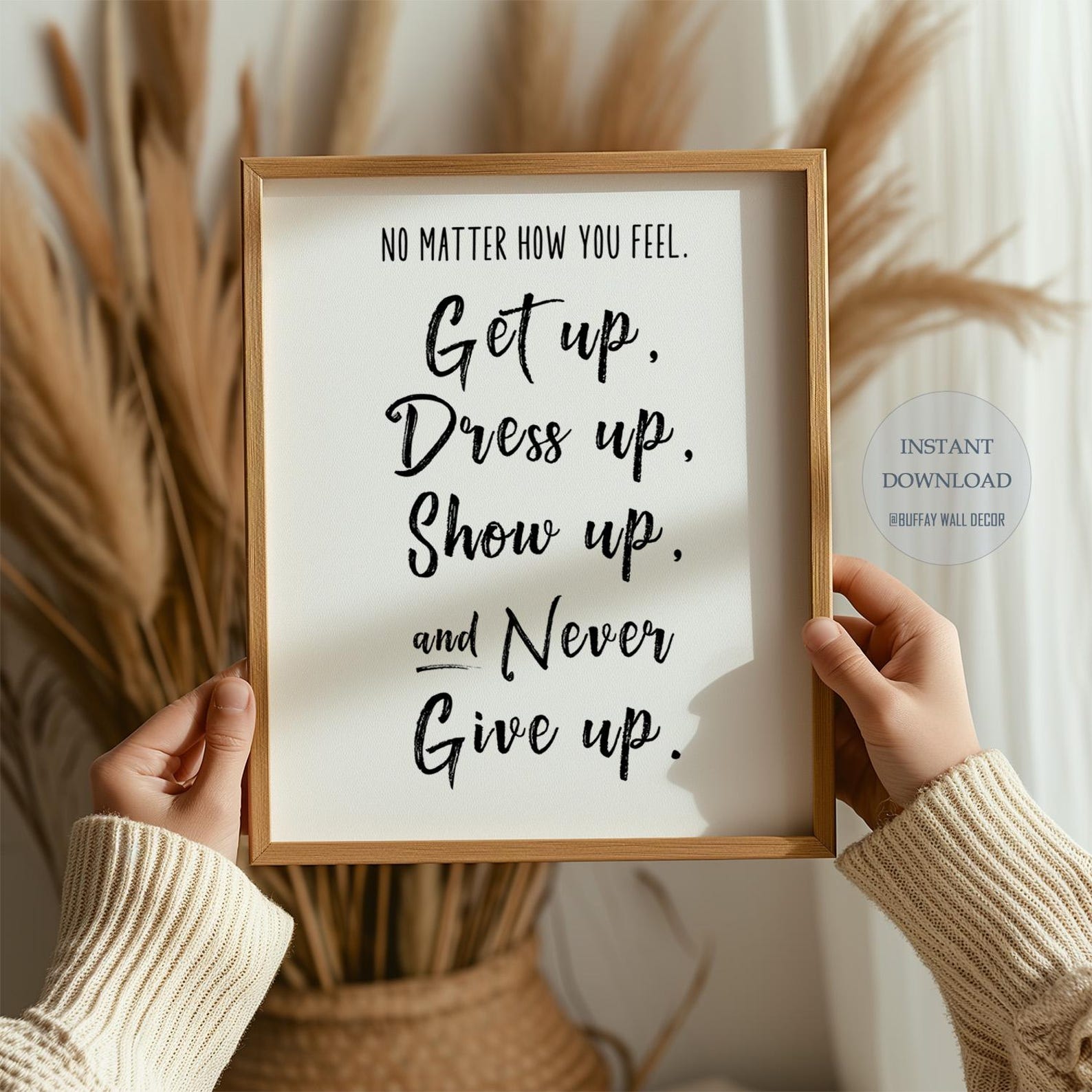 Motivation Poster, Motivational Wall Art, Bathroom Decor, Never Give Up ...