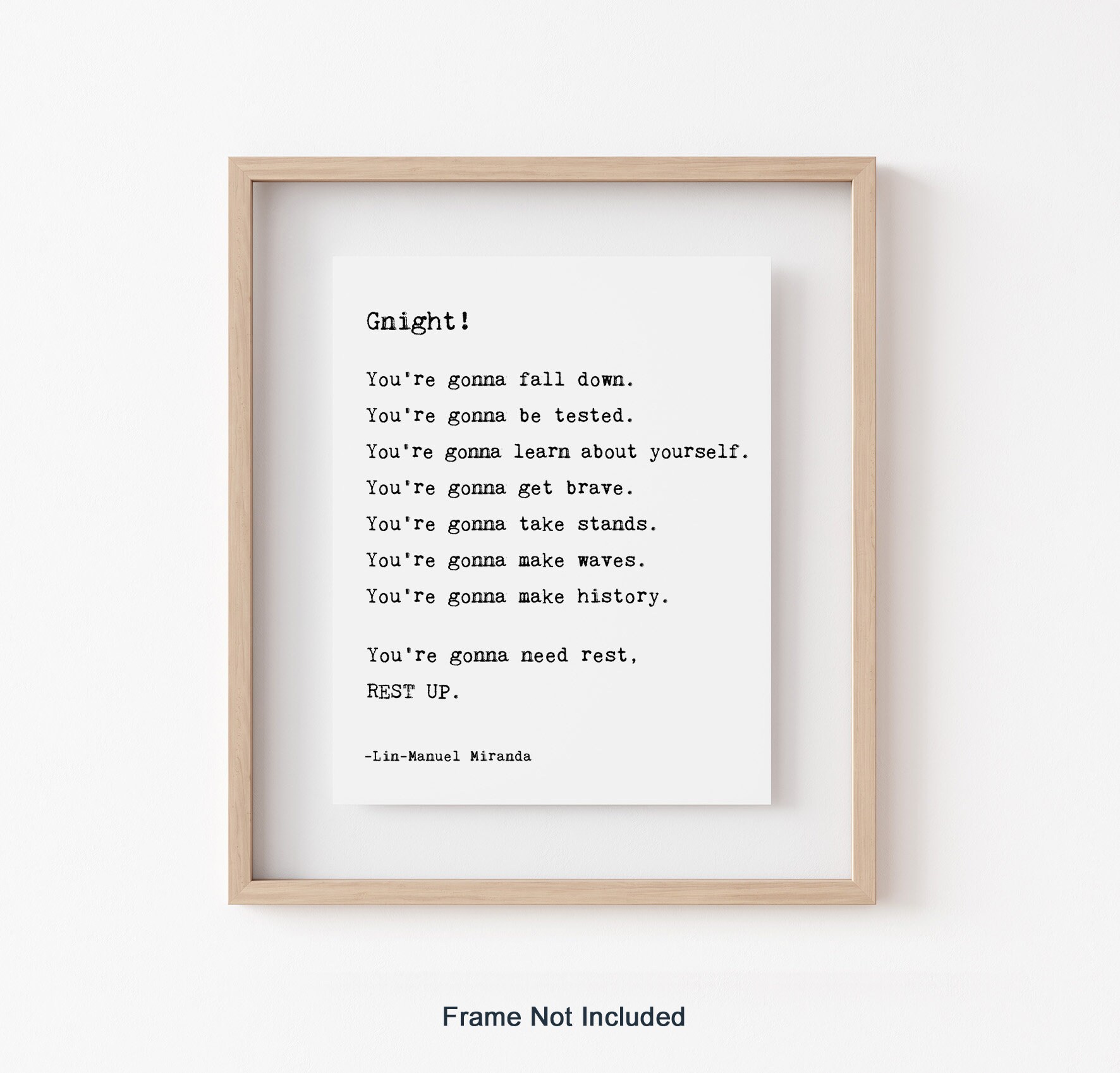 Lin Manuel Miranda Quote Art Print, Motivational Wall Art ...