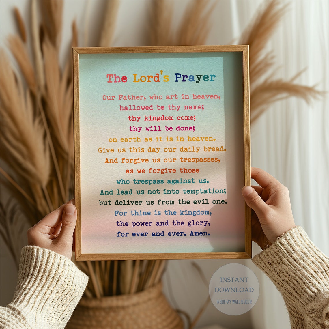 Lord's Prayer Wall Art, Religious Scripture, Bible Verse Wall Art ...