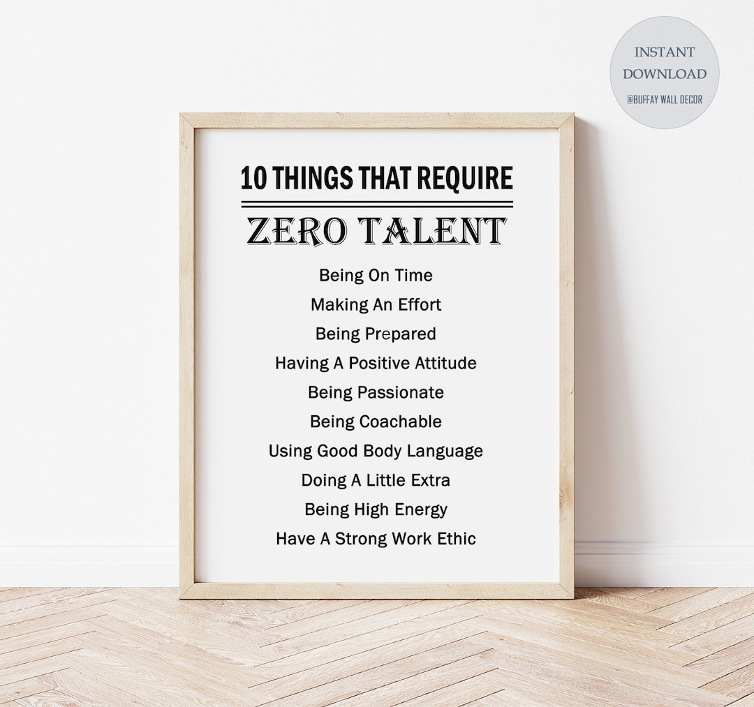 Poster citation inspirante, décoration murale de bureau, 10 choses qui ...