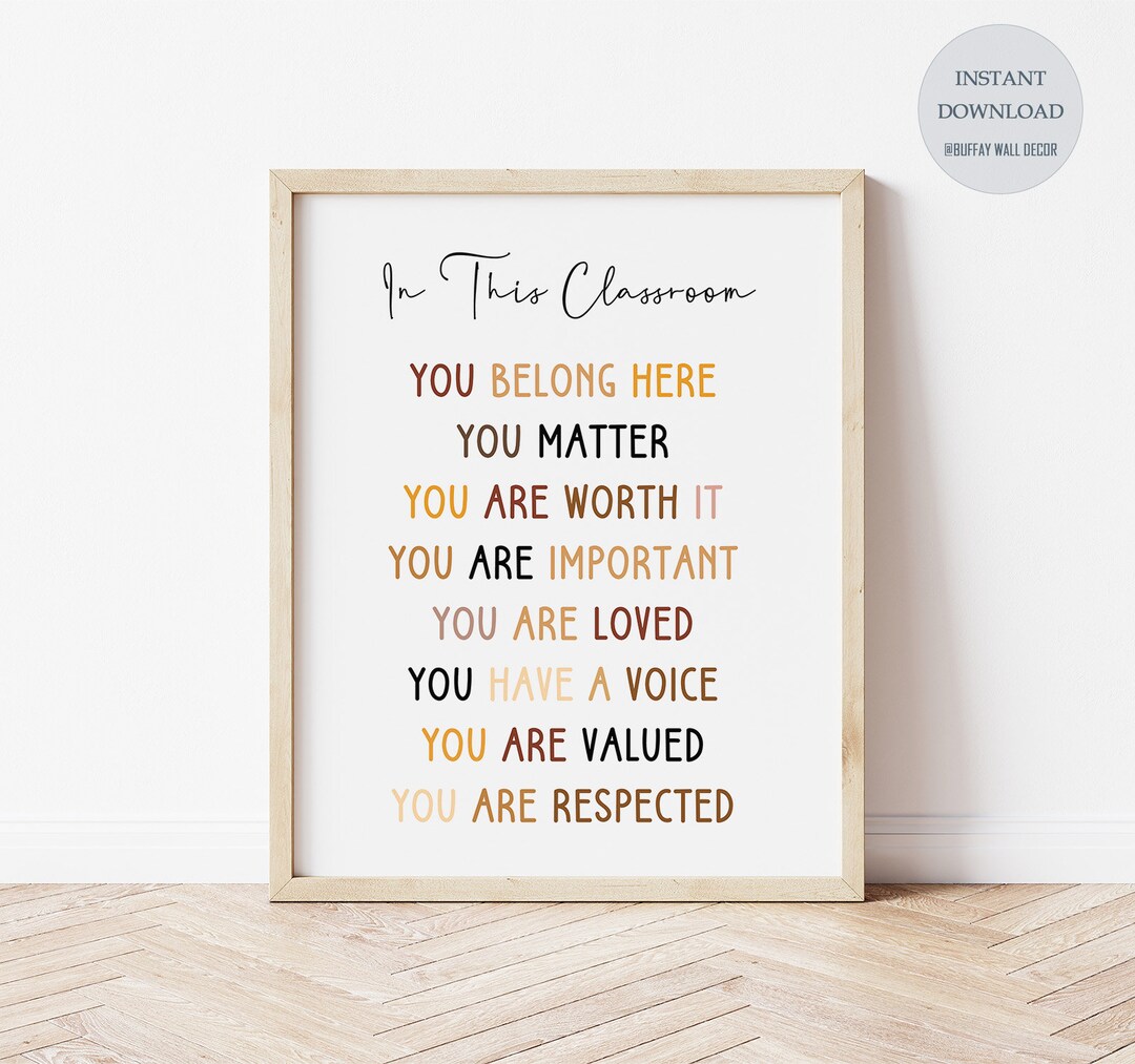 In This Classroom, Classroom Decor, Classroom Poster, Inspirational ...