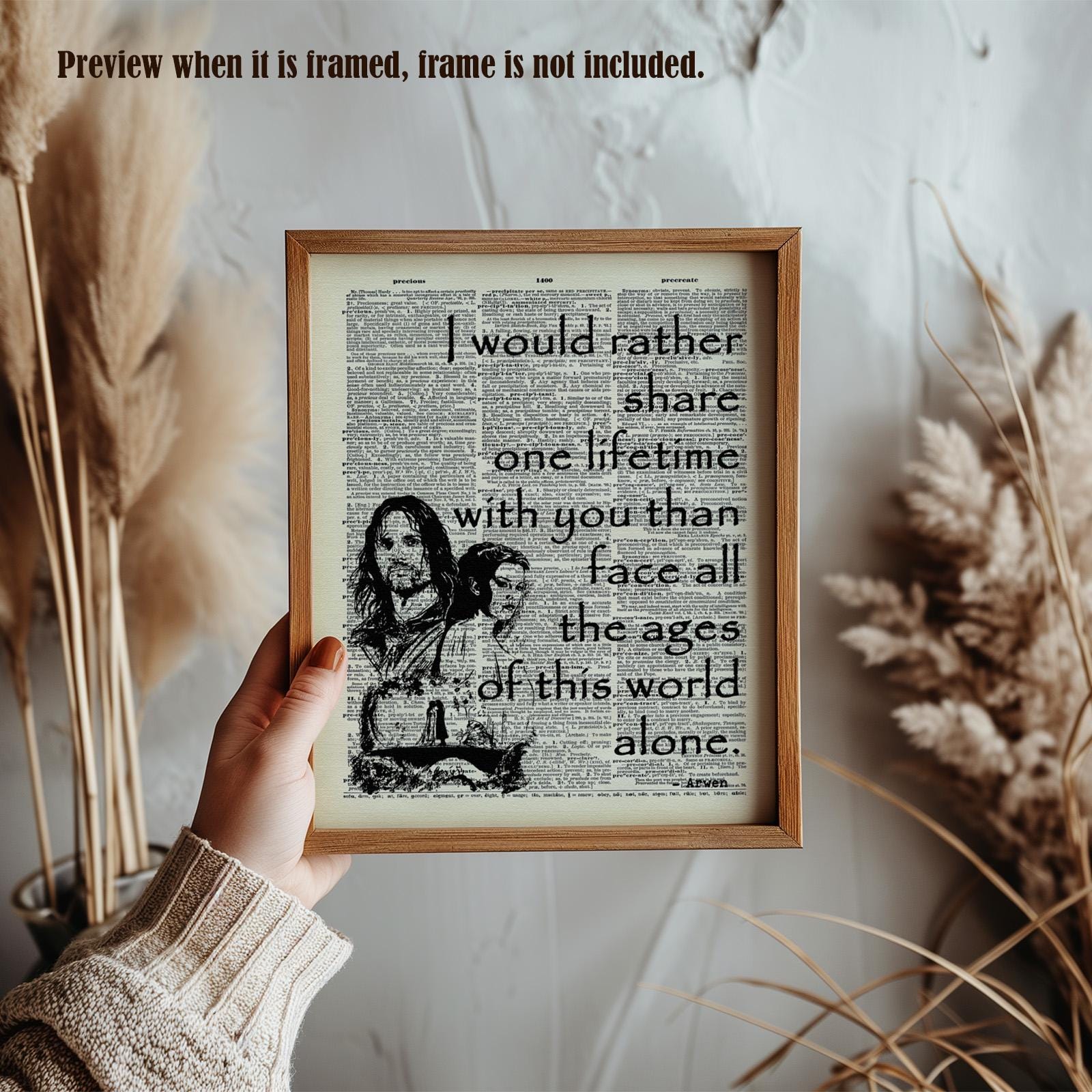LOTR Canvas Wall Art, Lord of the Rings Dictionary Art, J.R.R. Tolkien ...