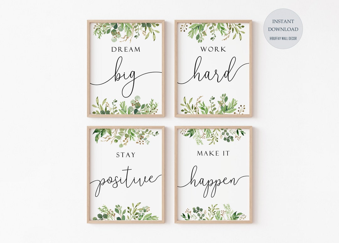 Inspirational Wall Art Office Decor, Dream Big Motivational Quote ...