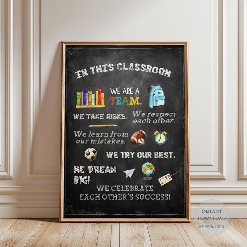 In This Classroom Printable, Classroom Wall Art, Chalkborad Wall Art ...