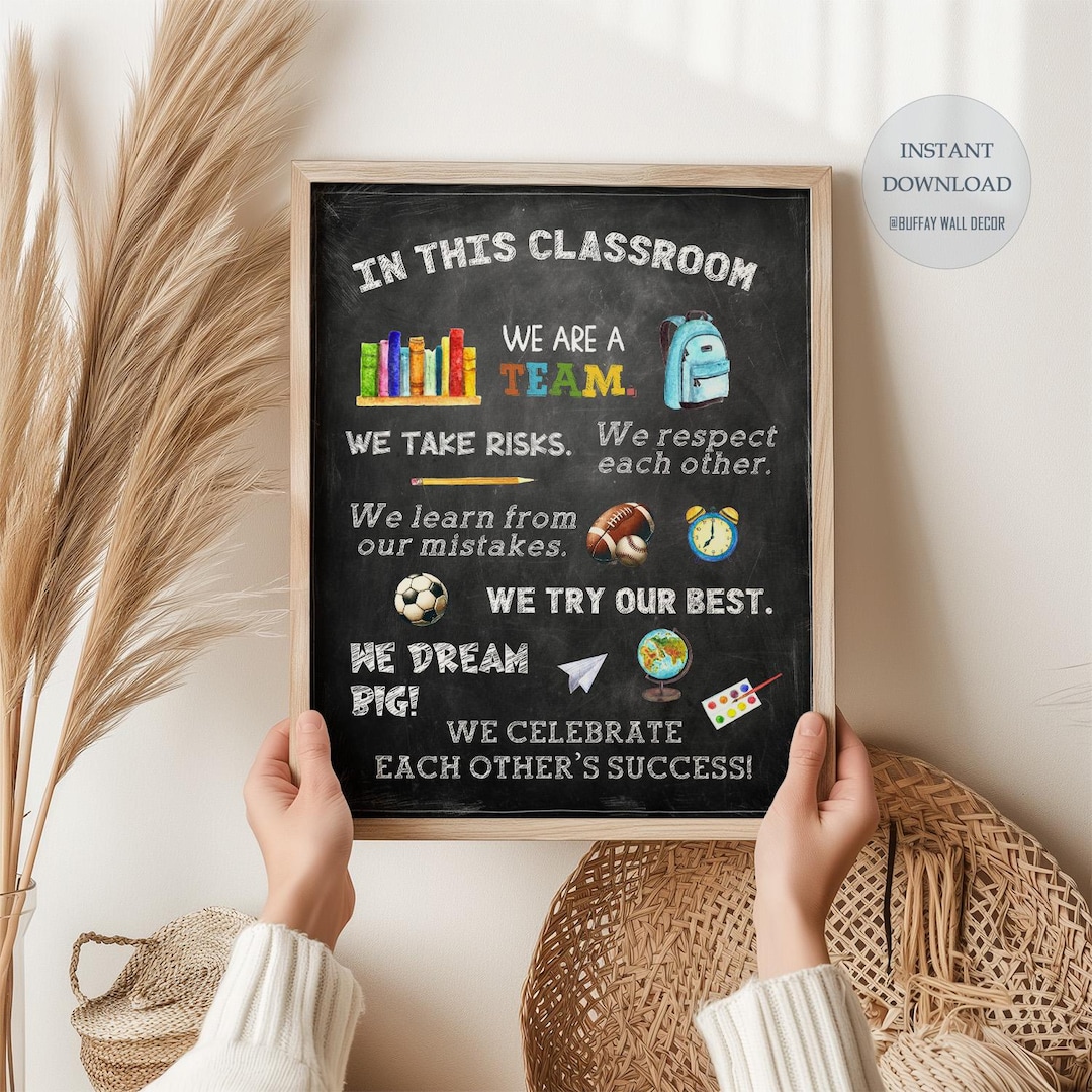 In This Classroom Printable, Classroom Wall Art, Chalkborad Wall Art ...