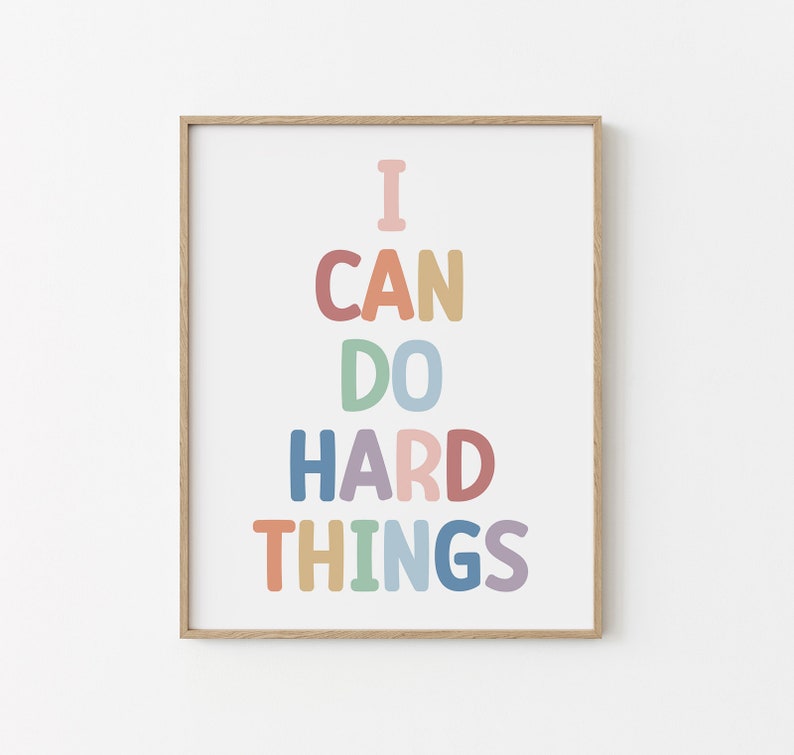 I Can Do Hard Things Poster, Boho Classroom Decor, Kids Affirmations ...