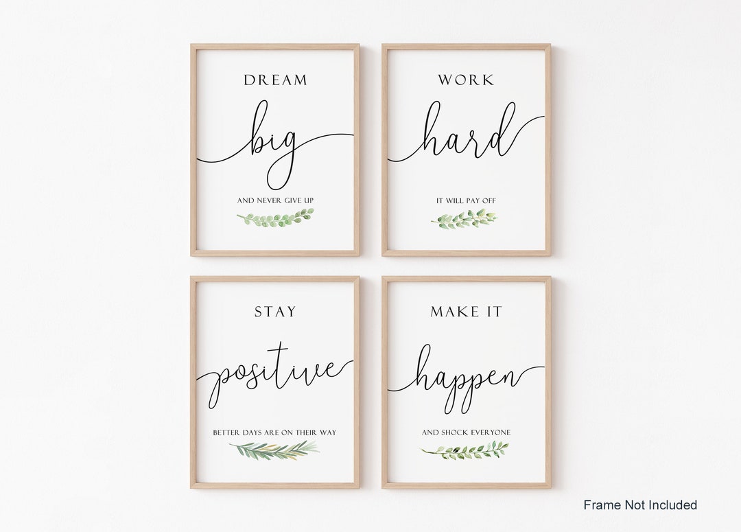 Inspirational Wall Art Office Decor, Dream Big Motivational Quote ...