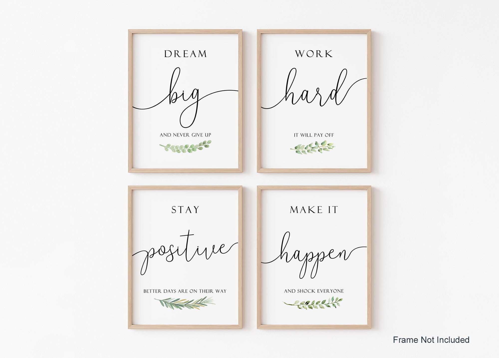 Inspirational Wall Art Office Decor, Dream Big Motivational Quote ...