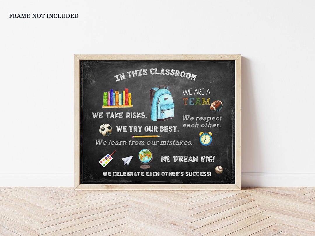 In This Classroom, Classroom Wall Art, Chalkborad Wall Art, Classroom ...