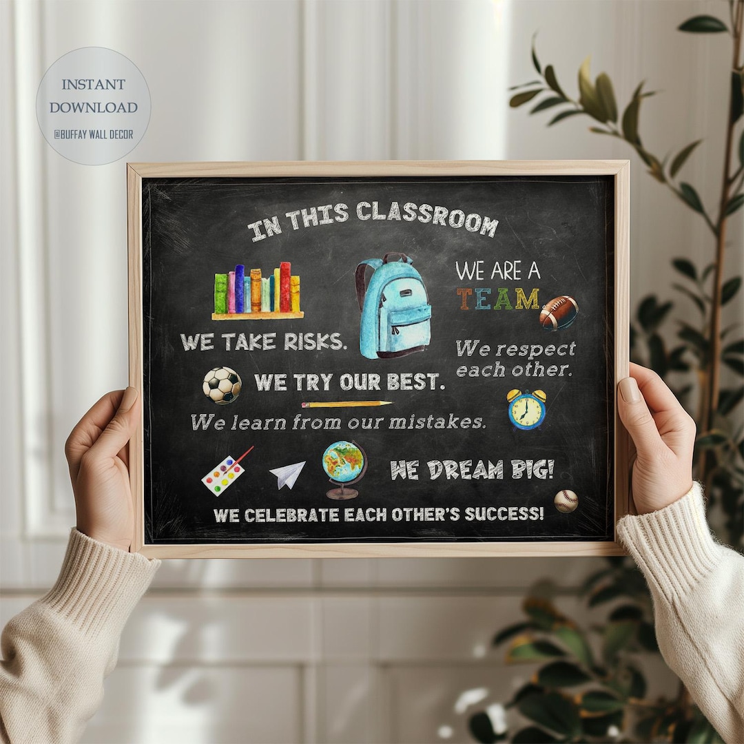 In This Classroom Printable, Classroom Wall Art, Chalkborad Wall Art ...