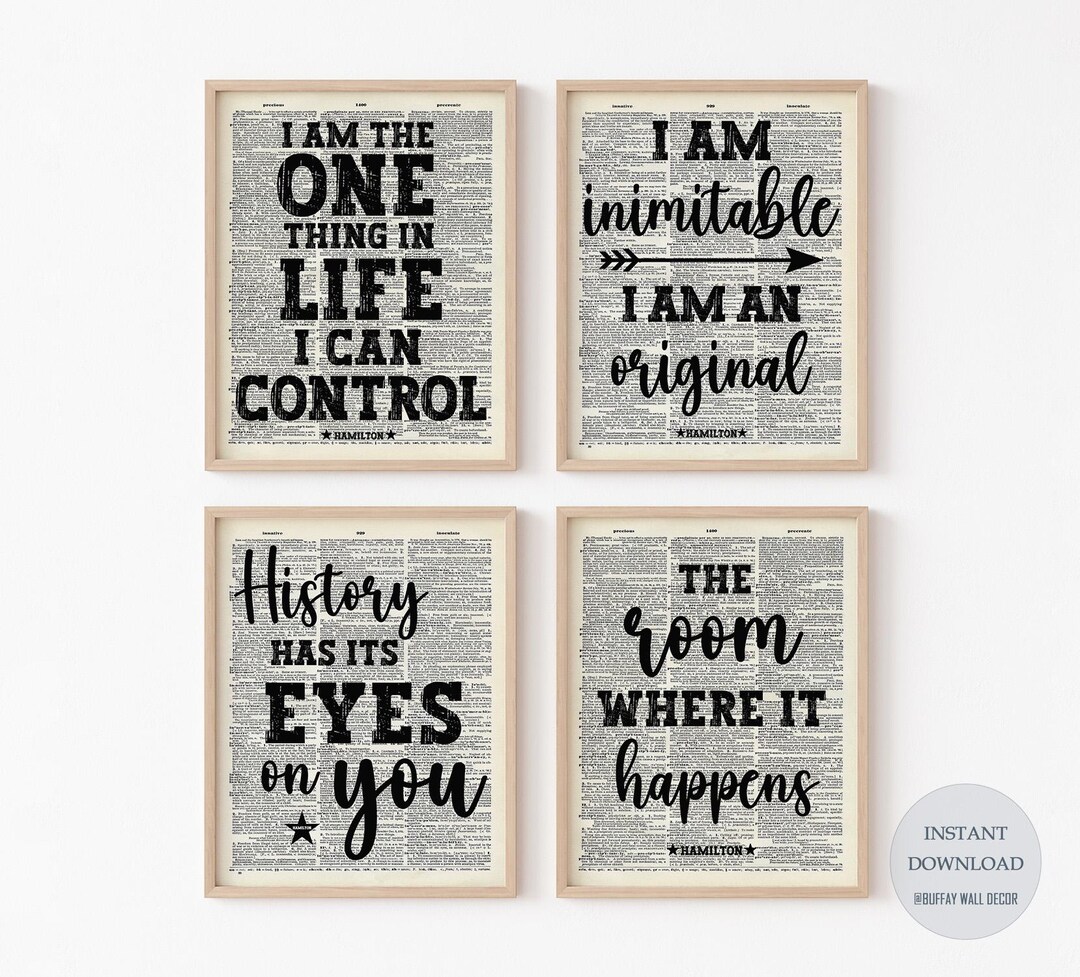 Hamilton Musical Quote, Motivational Quotes Wall Art, Gift for Lin ...