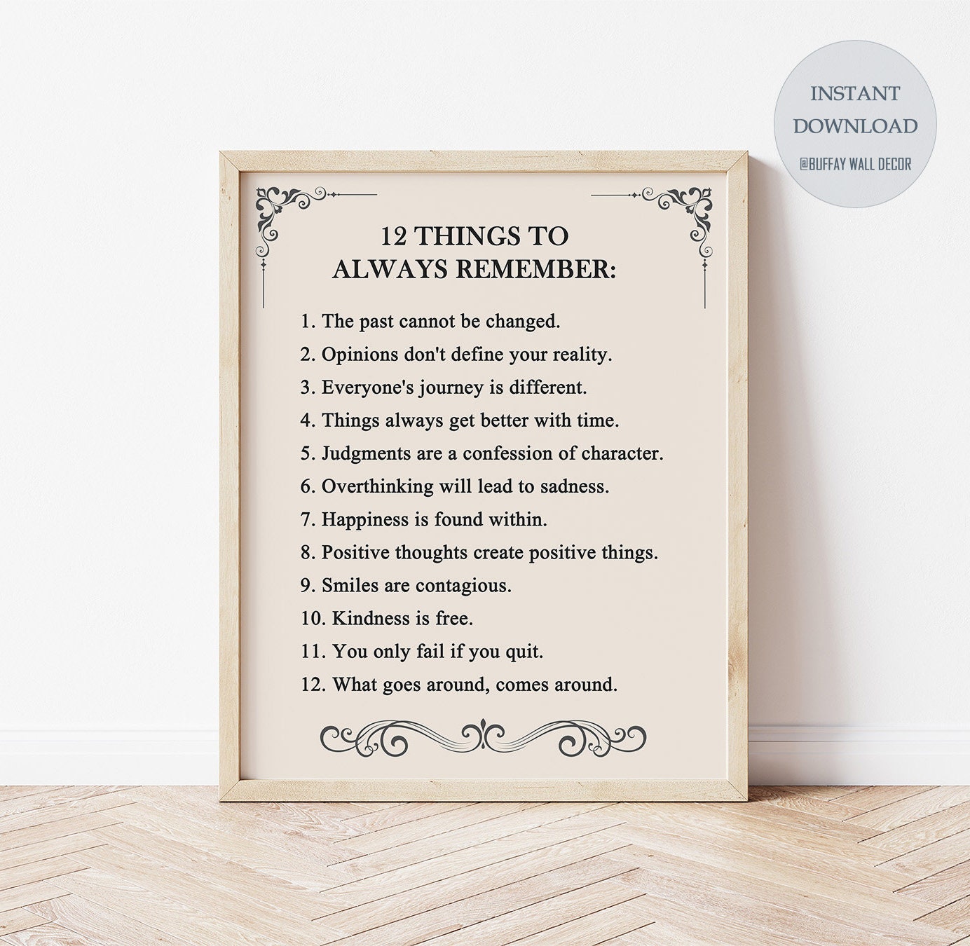 12 Things to Always Remember, Printable Inspirational Wall Art ...