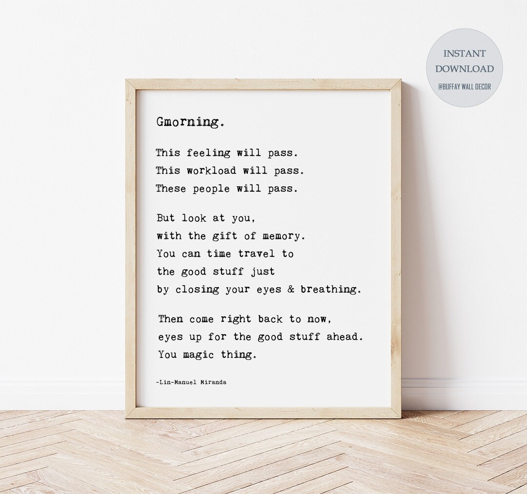 Lin Manuel Miranda Quote Art Print, Motivational Wall Art ...